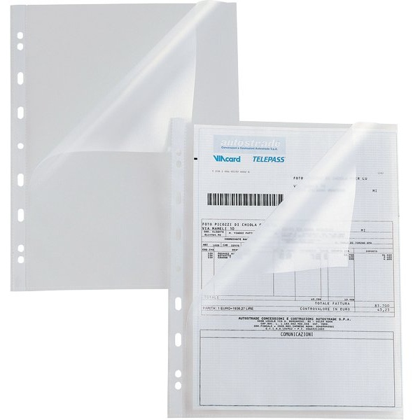 Buste forate trasparenti A4 Sei Rota Atla alto spessore - ruvida 22x30 ...