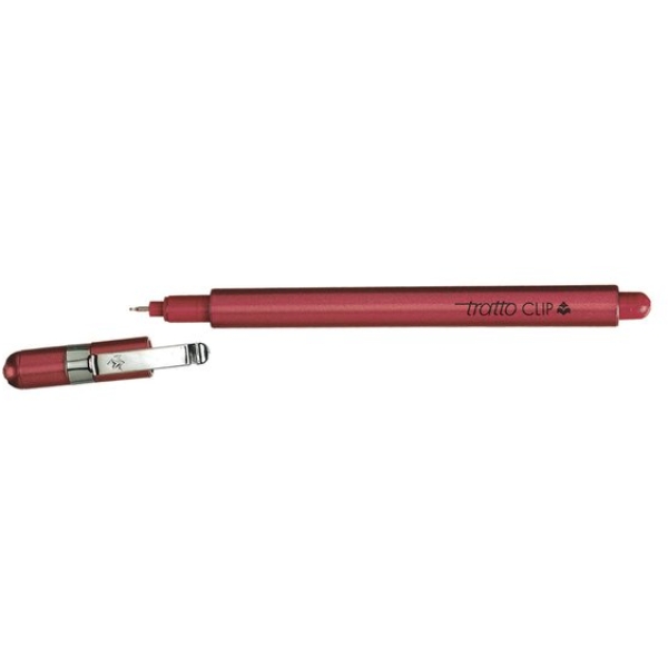 Penna punta in fibra Tratto Clip rossa - 0,3 mm (conf. 12 ...