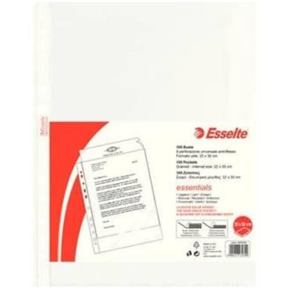 Buste forate trasparenti A4 Esselte Copy Safe Essentials basso spessore ...