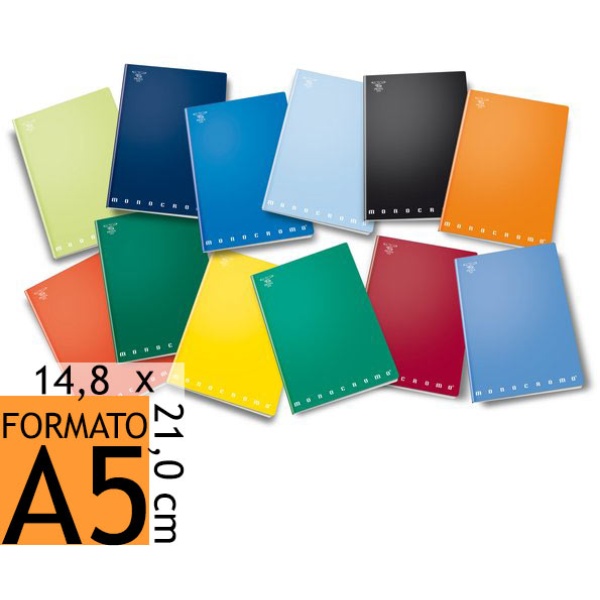 Quaderno a righe A5 Pigna Monocromo colori assortiti - rigatura 1R (4 ...