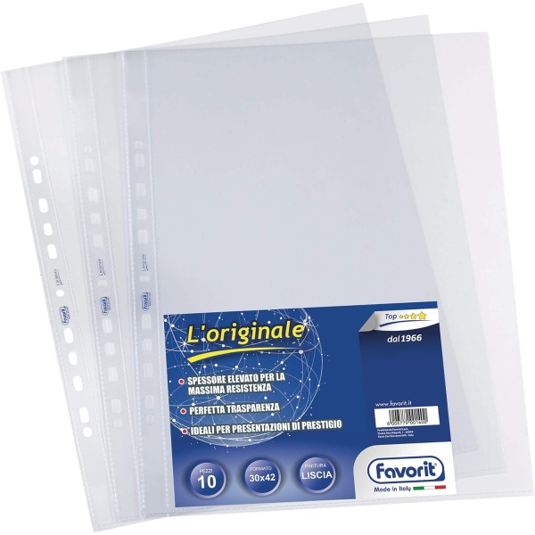 Buste forate trasparenti A3 Favorit L'Originale alto spessore - liscia ...