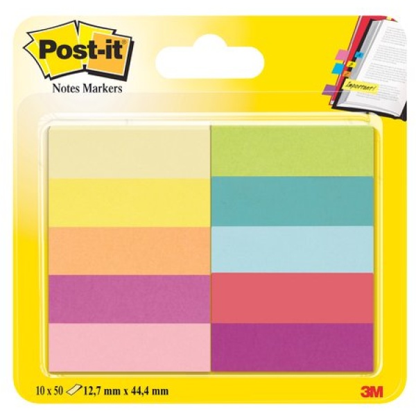 Segnapagina Post-It Notes Markers colori assortiti - 50 fogli - 12,7x44 ...