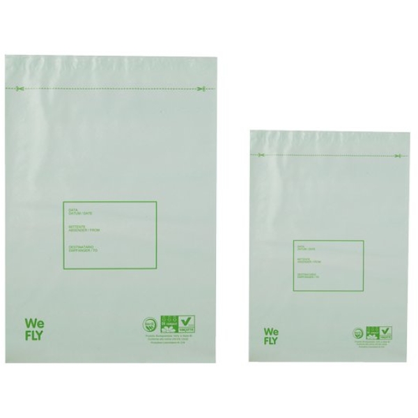 Buste a sacco WillChip Flyer in mater-bi verdi - 24x32 cm - soffietto 5 ...