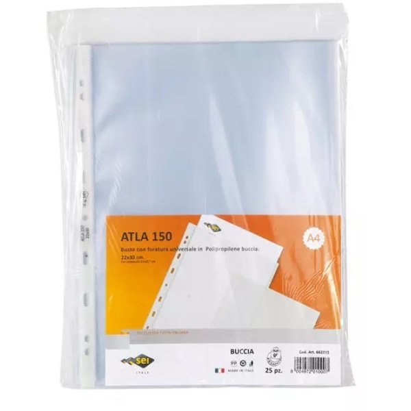 Buste forate trasparenti A4 Sei Rota Atla 150 alto spessore - ruvida ...