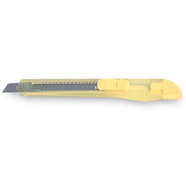 Cutter taglierino con blocco a scatto Lebez giallo - lama 9 mm (conf ...