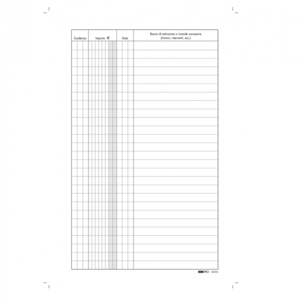 Registro scadenzario effetti passivi Edipro - 24x17 cm - 36 fogli ...