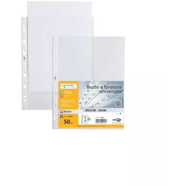 Buste forate trasparenti A4 Sei Rota Atla basso spessore - ruvida 22x30 ...