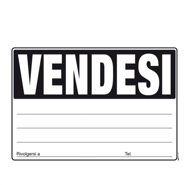 Cartello vendesi 24x33cm colori ass giallo-verde-arancio-fuxia e9202 ...