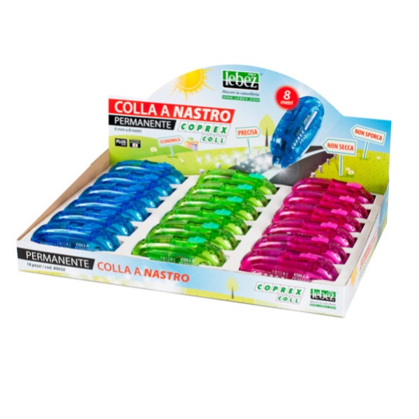 80650 display 18 pz. colla a nastro plus 8 mt. lebez - Z12707 ...