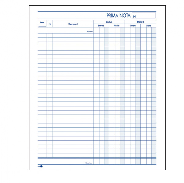 Blocco prima nota cassa 22x28cm 50fgx 2copie ric. bm | UfficioDiscount.it