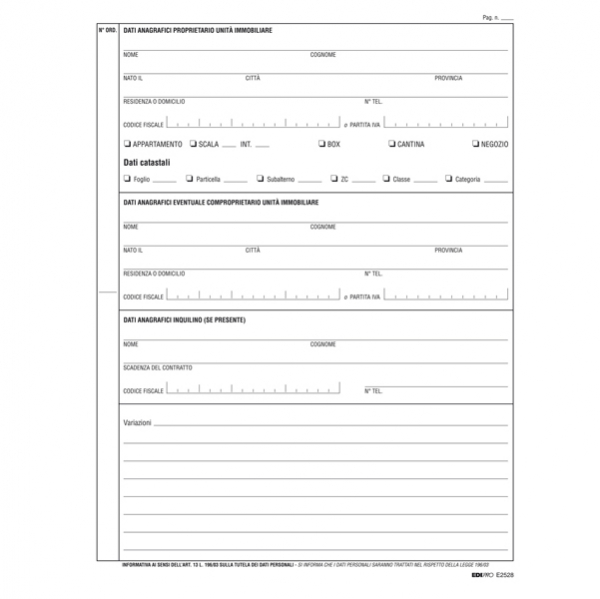 Registro anagrafica condominiale 297x210mm 48pag e2528 | UfficioDiscount.it